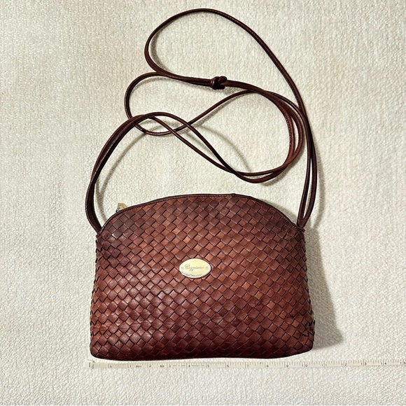 Caggiano | Bags | Caggiano Dark Burgundy Red Woven Leather Purse | Poshmark